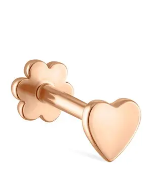 MARIA TASH Gold Heart Threaded Stud Earring - Rose Gold