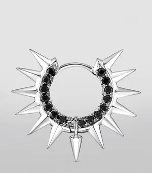 MARIA TASH Metal Mohawk Hoop Earring - White