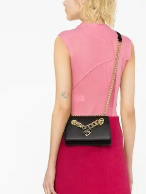 Versace Logo-charm Chain-embellished Crossbody Bag