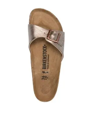 BIRKENSTOCK Madrid Metallic-effect Leather Sandals