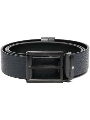 Montblanc Pebbled-leather Buckle Belt - Blue