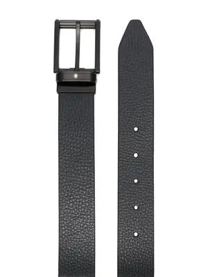 Montblanc Pebbled-leather Buckle Belt
