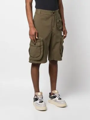 Heron Preston Logo-patch Cargo Shorts - Green