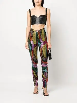 Philipp Plein Rainbow Patchwork Skinny Trousers