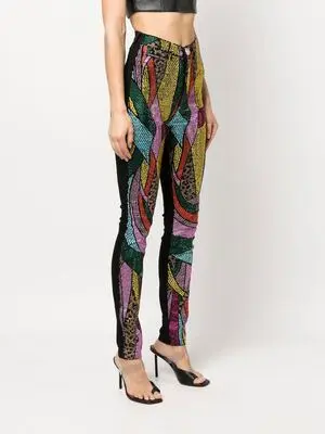 Philipp Plein Rainbow Patchwork Skinny Trousers