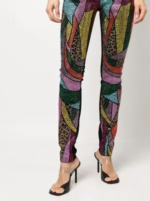 Philipp Plein Rainbow Patchwork Skinny Trousers