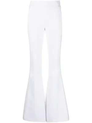 GENNY Zipped Flared Trousers - White