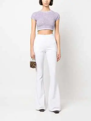 GENNY Zipped Flared Trousers - White