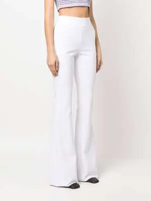 GENNY Zipped Flared Trousers - White