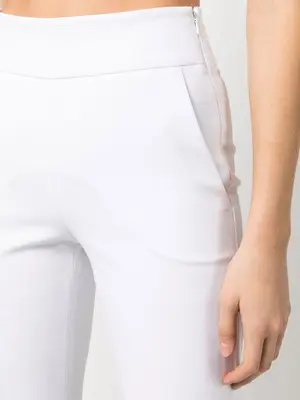 GENNY Zipped Flared Trousers - White