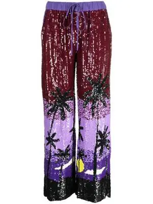 P.a.r.o.s.h Sequin-embellished Trousers - Purple