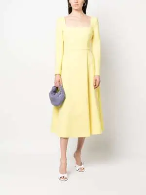 EMILIA WICKSTEAD Long-sleeve Flared Midi Dress