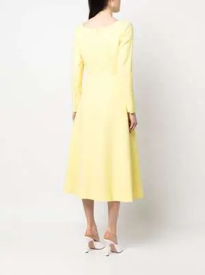 EMILIA WICKSTEAD Long-sleeve Flared Midi Dress