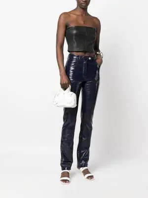 COURREGES Straight-leg Vinyl Trousers - Blue