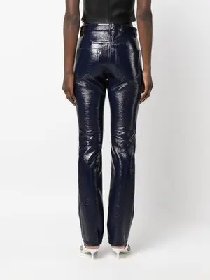 COURREGES Straight-leg Vinyl Trousers - Blue