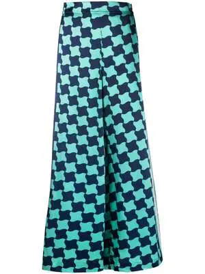 Casablanca Pool Tile Silk Trousers