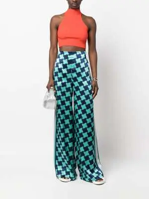 Casablanca Pool Tile Silk Trousers