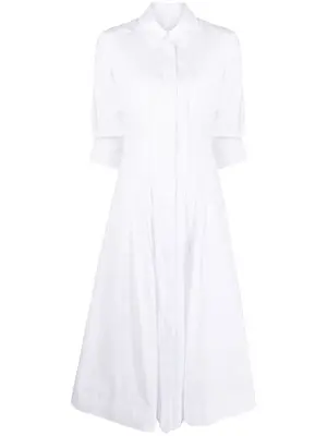 Simkhai Jazz Pintuck Midi Dress - White