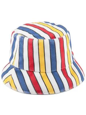 Lack Of Color Stripe-pattern Bucket Hat