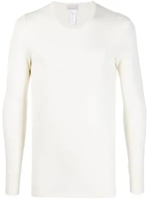 Hanro Long-sleeved Wool-blend T-shirt White