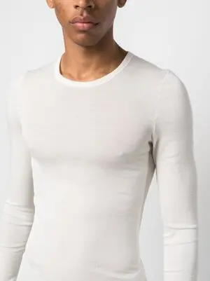 Hanro Long-sleeved Wool-blend T-shirt - White