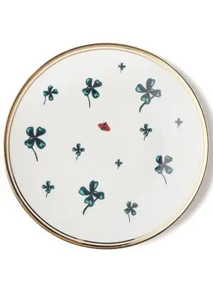 BITOSSI HOME 6 Piece Clover And Ladybird Plate Set - White