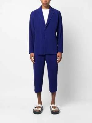 Issey Miyake Ribbed Single-breasted Blazer