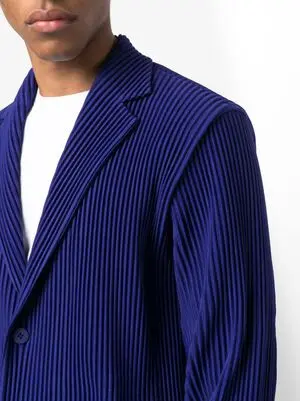 Issey Miyake Ribbed Single-breasted Blazer