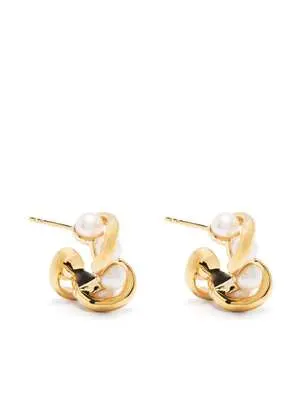 MISSOMA Molten Pearl Twisted Hoop Earrings - Gold
