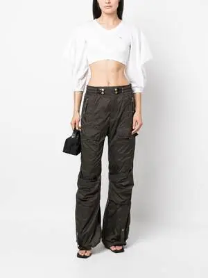 Veronique Leroy Draped-sleeve Cropped Jersey