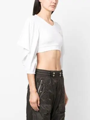 Veronique Leroy Draped-sleeve Cropped Jersey