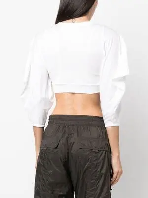 Veronique Leroy Draped-sleeve Cropped Jersey