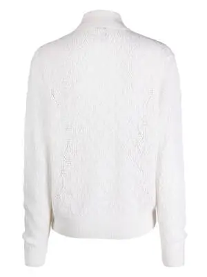 BARRIE Pointelle-knit Cashmere Top - Neutrals