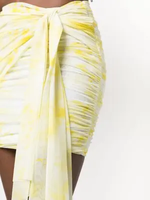 MSGM Graphic-print Ruched Miniskirt