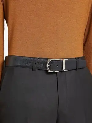 Zegna Engraved Logo Reversible Belt
