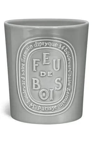 DIPTYQUE Feu De Bois Large Scented Candle - Grey Vessel