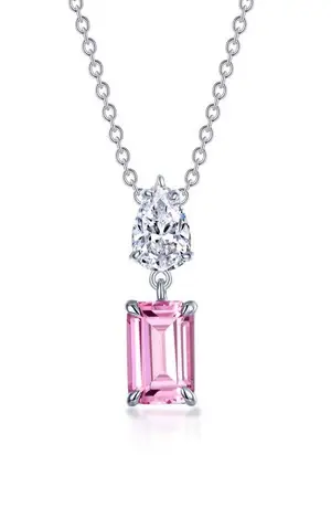 Lafonn Lab Grown Sapphire Pendant Necklace - Pink