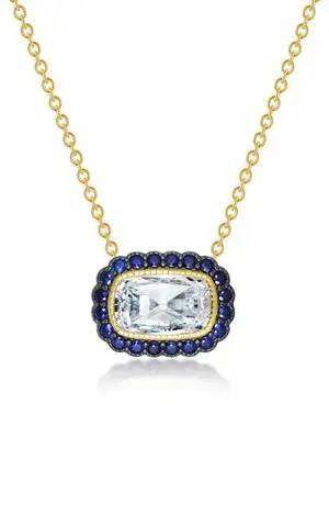 Lafonn Art Deco Halo Pendant Necklace - Gold