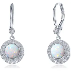 Lafonn Simulated Opal And Simulated Diamond Drop Earrings