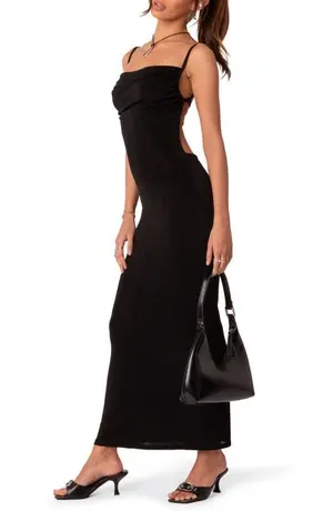 EDIKTED Clea Open Back Dress - Black