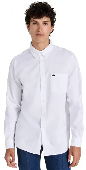 Lacoste Regular Fit Oxford Cotton Shirt - White