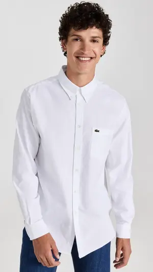 Lacoste Regular Fit Oxford Cotton Shirt - White
