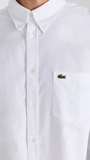 Lacoste Regular Fit Oxford Cotton Shirt - White