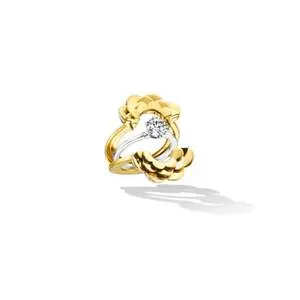 CADAR Tu Trio 18k Yellow Flower Engagement Ring | Flower Ring Enhancer