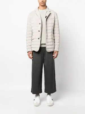 MOORER Calf Leather Button-up Coat - Neutrals