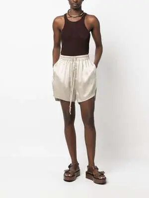 Rick Owens Drawstring Silk Shorts