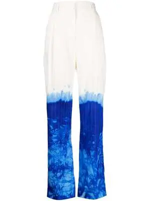 STAIN SHADE Tie-dye Wool Suit Trousers