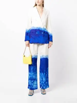STAIN SHADE Tie-dye Wool Suit Trousers