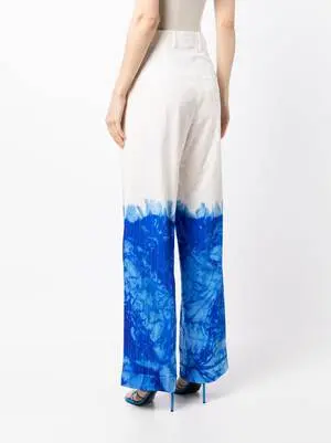 STAIN SHADE Tie-dye Wool Suit Trousers