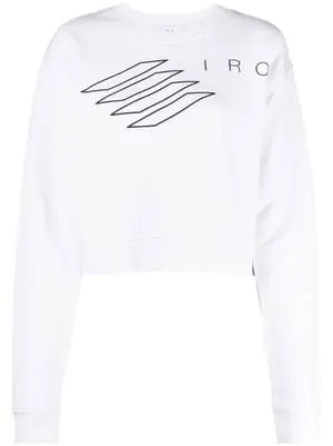 IRO PARIS Romel Logo-print Cropped Sweatshirt - White